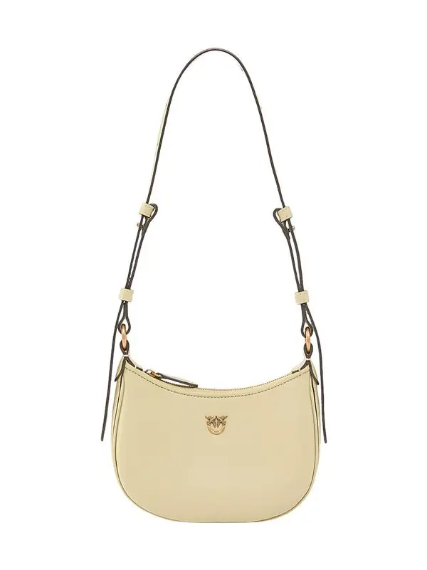 Pinko Half Moon Leather Shoulder Bag - Yellow