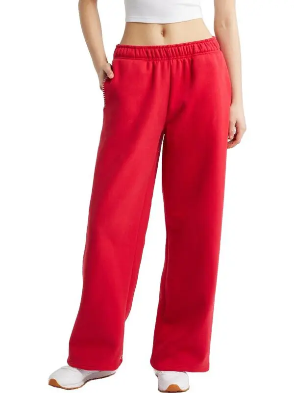 HAPPY CAMP3R Fleece Sweatpants - Deep Red