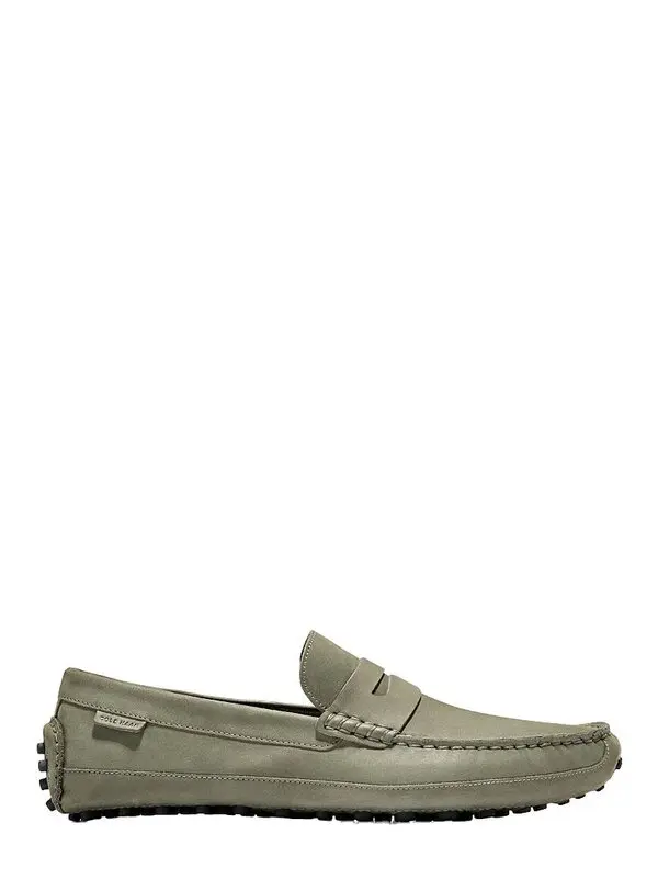 Cole Haan Davies Grand Nubuck Leather Driving Loafers - Dusty Olive