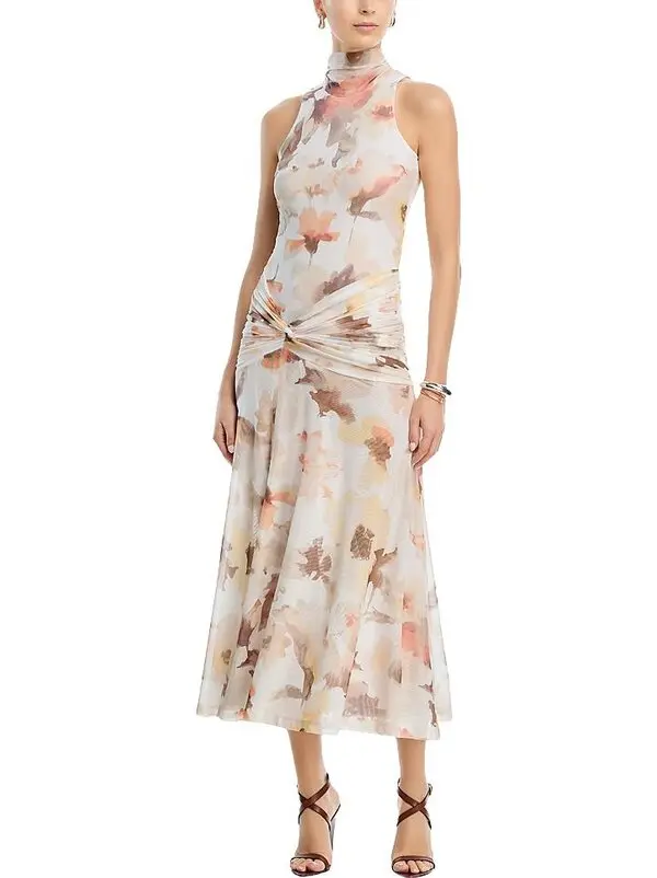 Bardot Leanna Gathered Front Dress - Ivory Floral