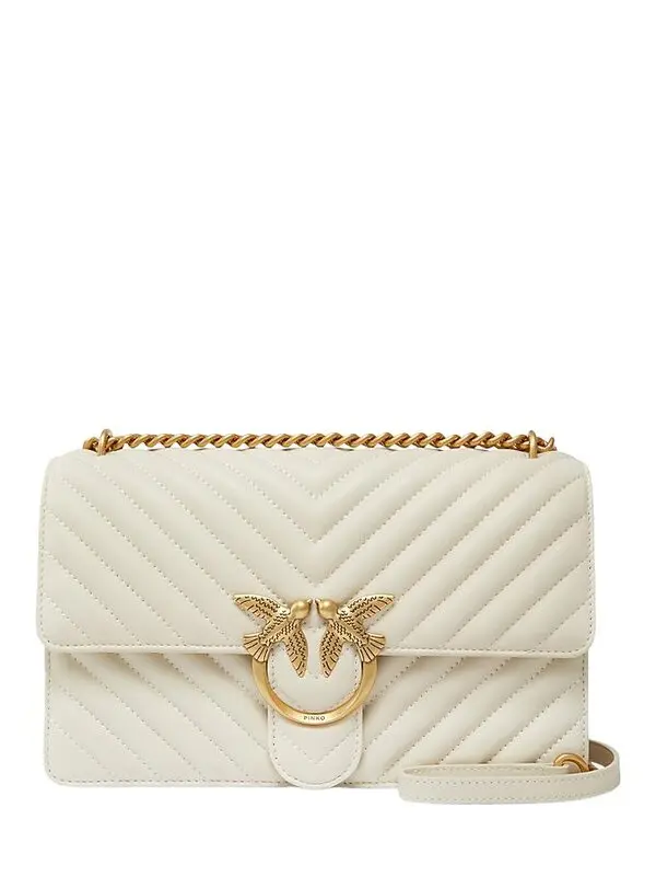Pinko Love One Classic Convertible Crossbody - White