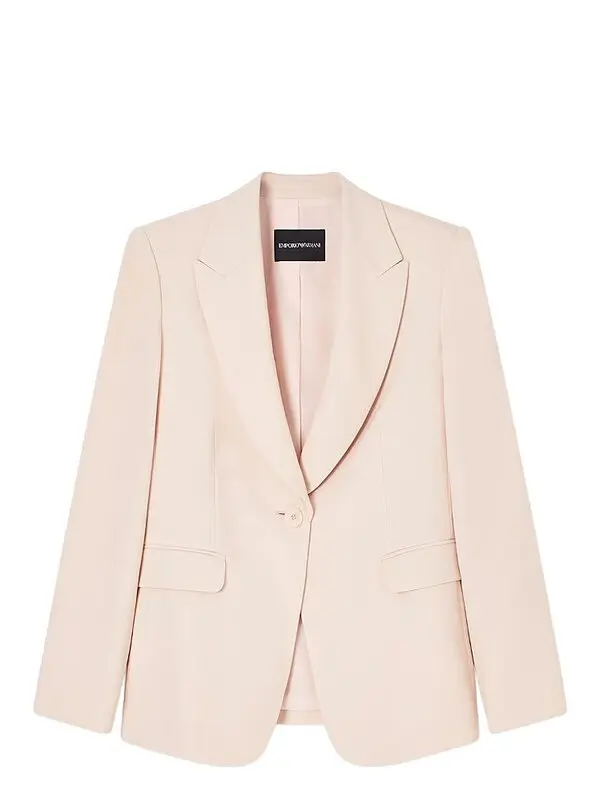 Emporio Armani Gabardine One Button Blazer - Blush Pink