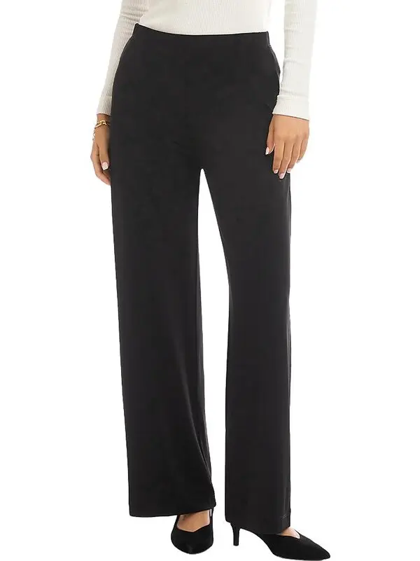 Karen Kane Petite Travel Jersey Wide Leg Pants - Black
