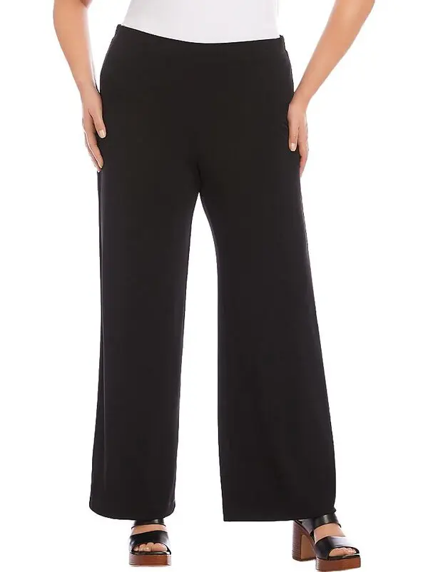 Karen Kane Travel Jersey Wide Leg Pants - Black