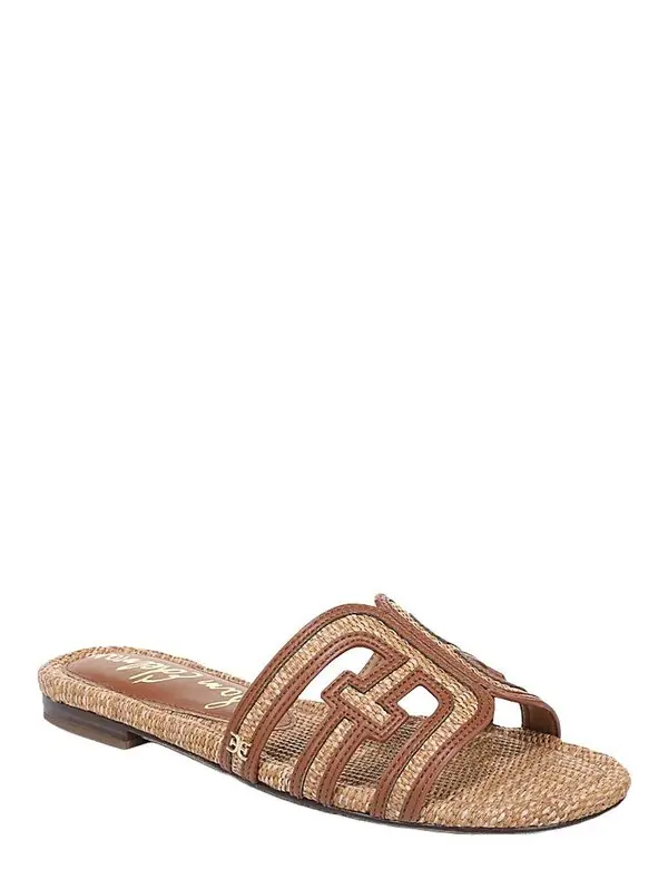 Sam Edelman Bay Slide Flat Sandals - Tawny Tan/rich Cognac