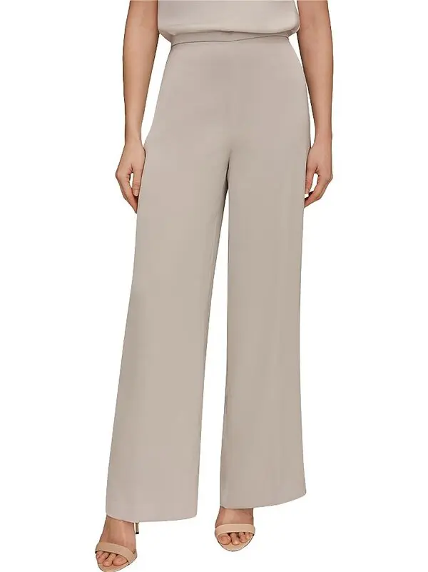 Donna Karan New York Mid-rise Wide Leg Pants - Tuscan Grey