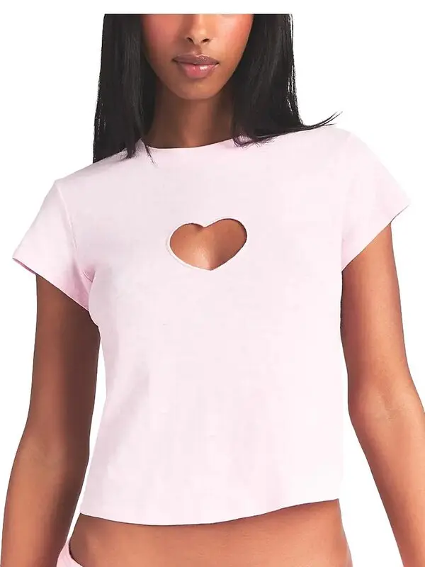 SKIMS Worn In Jersey Baby Heart Tee - Baby Pink
