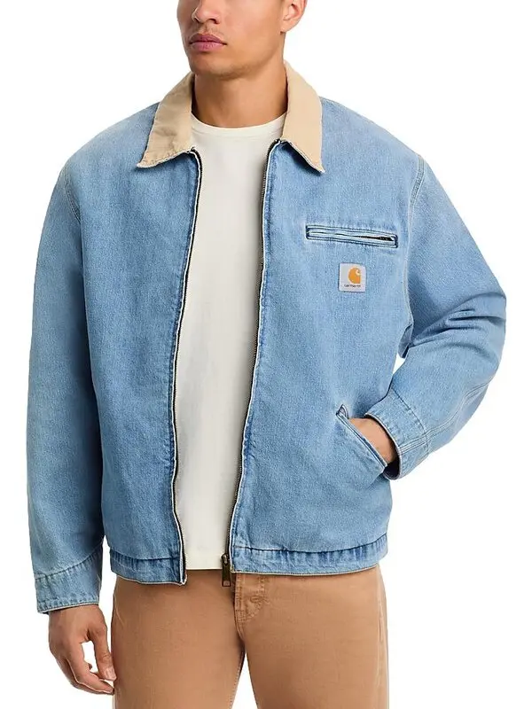 Carhartt Work In Progress Detroit Denim Jacket - Blue/dusty Brown (burst Washed)