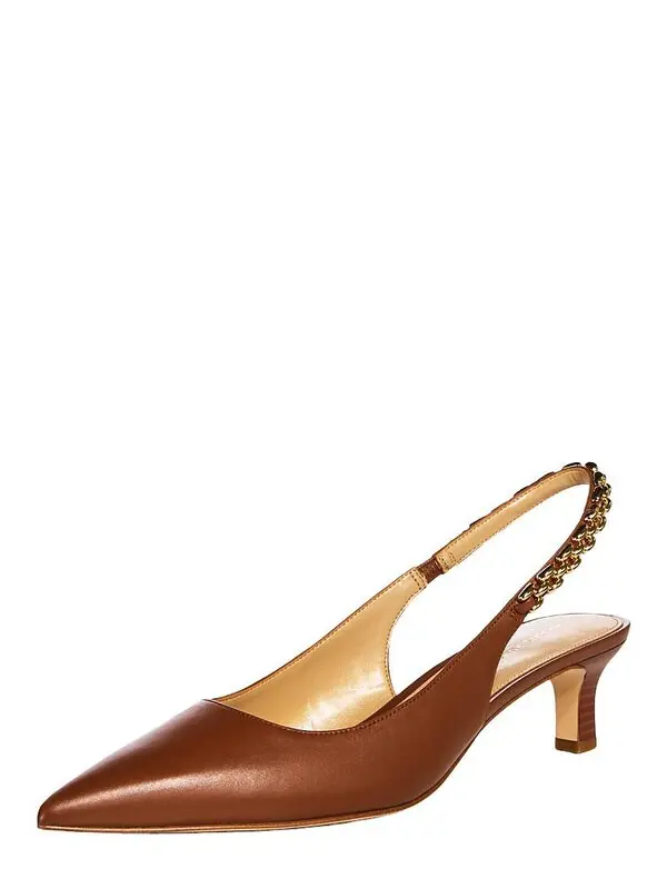 Michael Kors Marcia Kitten Heel Slingback Pumps - Luggage