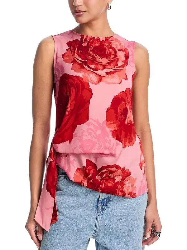 MILLY Serena Floral Top - Pink Multi