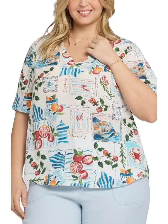 NYDJ Floral Short Sleeve Top - Dreamscape
