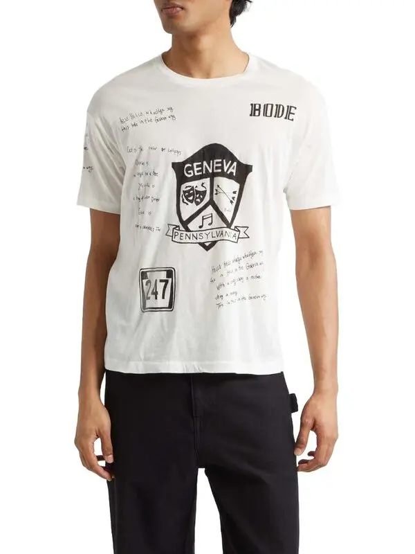 BODE Geneva Camp Crest Graphic T-shirt - Cream