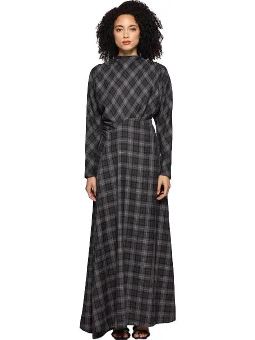 DASKA Verka Maxi Dress - Grey Tartan