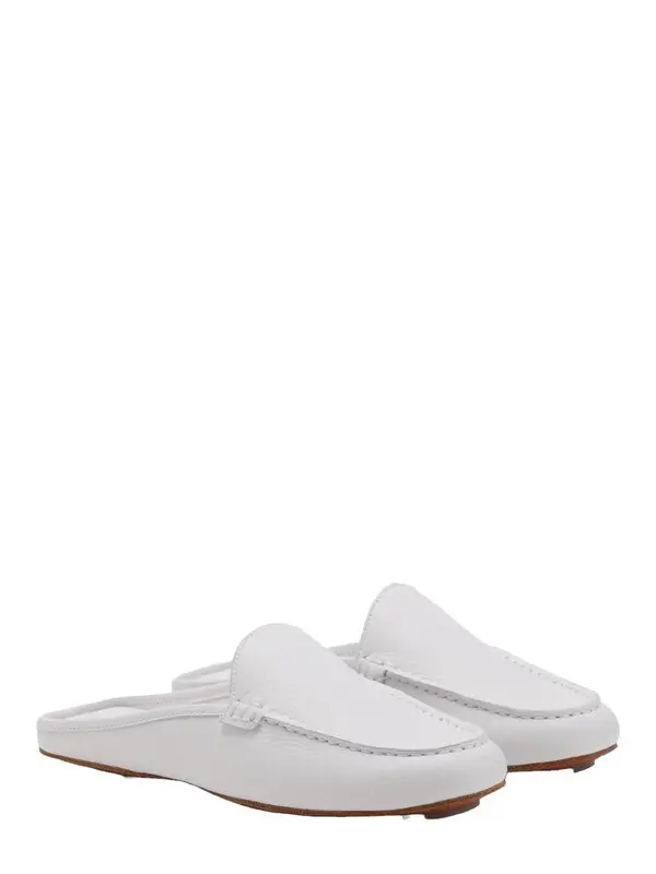 Mango Flat Mules - White