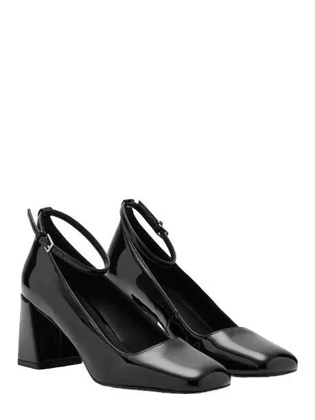 Mango Ankle Strap Pumps - Black