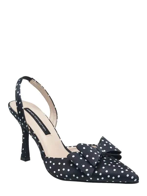 French Connection Betti Bow Slingback Heel - Black