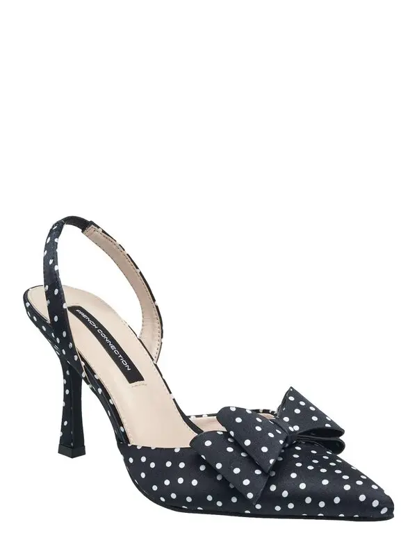 French Connection Betti Bow Slingback Heel - Black