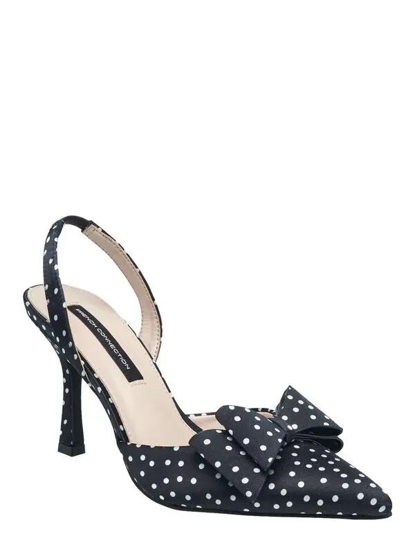 French Connection Betti Bow Slingback Heel - Black