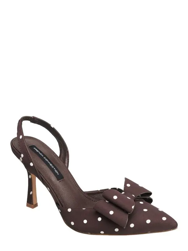 French Connection Betti Bow Sligback Heel - Brown
