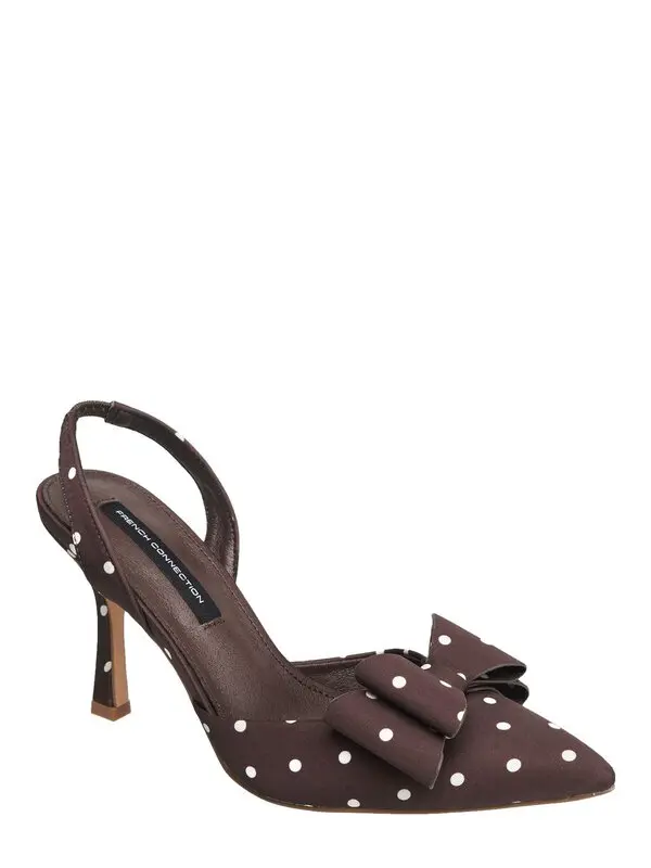 French Connection Betti Bow Slingback Heel - Brown