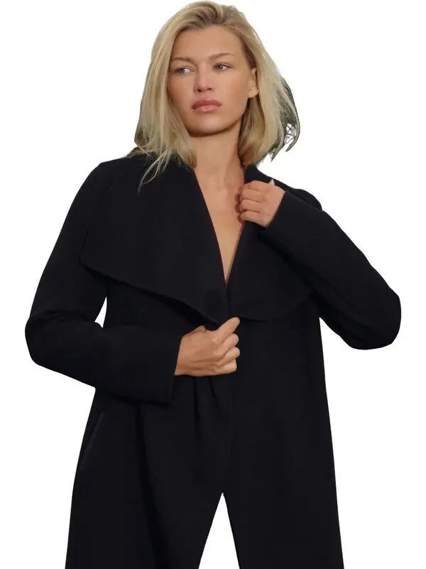 Mackage Mai Double-face Wool Wrap Coat - Black