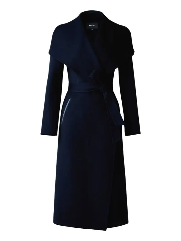 Mackage Mai Double-face Wool Wrap Coat - Navy