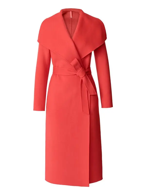 Mackage Mai Double-face Wool Wrap Coat - Papaya
