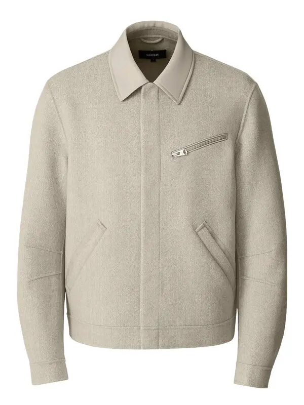 Mackage Hayes-hb Double-face Wool Workwear Jacket - Taupe Mix-taupe