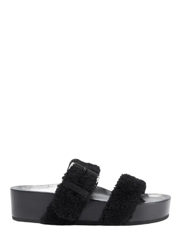 Rag & Bone Evin Leather Platform Slides - Black