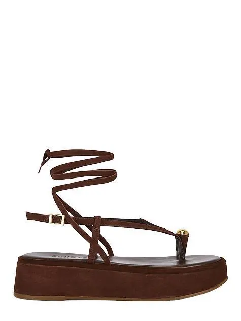 Schutz Zadie Platform Sandal - Chestnut Brown