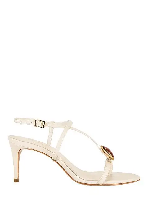 Schutz Azure Mid Embellished Sandal - Sugar White