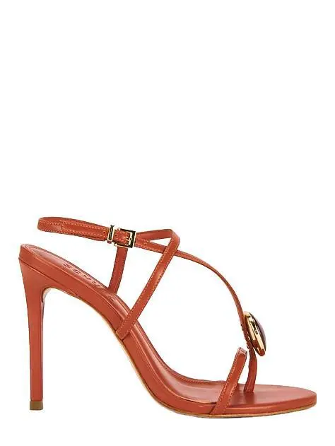 Schutz Azure Embellished Sandal - Orange Clay