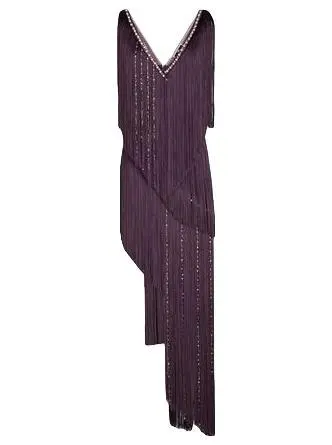 Elisabetta Franchi Maxi Asymmetric Dress - Purple