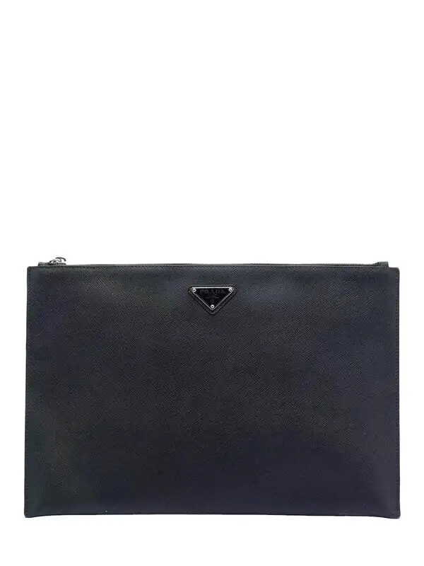 Prada Saffiano Clutch Bag - Black
