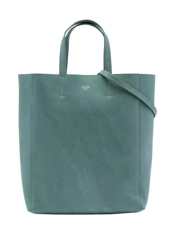 Celine 2019 Small Grained Calfskin Vertical Cabas Tote - Green