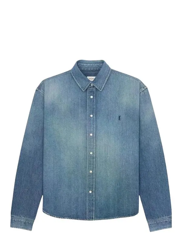 Saint Laurent Cassandre Logo Shirt - Blue