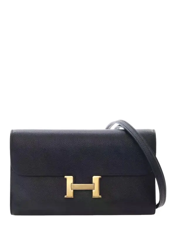 Hermès Epsom Constance Long To Go Wallet Crossbody Bag - Black
