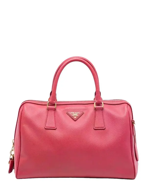 Prada Saffiano Lux Convertible Bowler Satchel - Pink