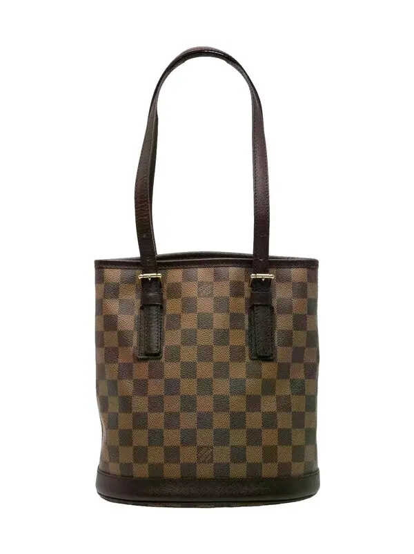 LOUIS VUITTON 1998 Damier Ebene Marais Bucket Bag - Brown
