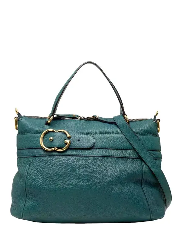 Gucci 2000-2015 Medium Leather Ride Top Handle Satchel - Green