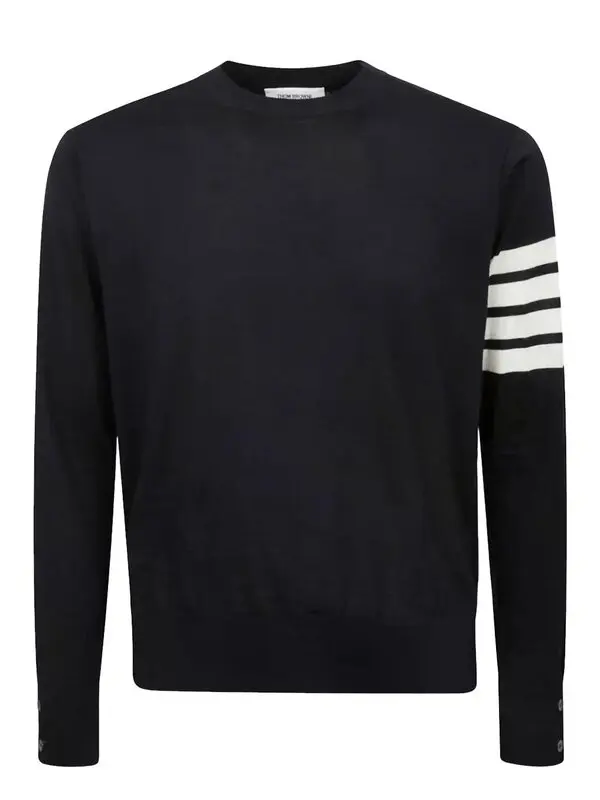 Thom Browne Four-stripe Long-sleeve Sweater - Blue