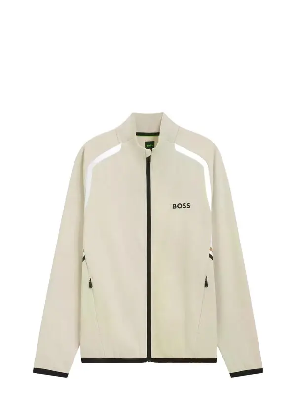 BOSS Logo-detail Zip-up Sweatshirt - Neutrals