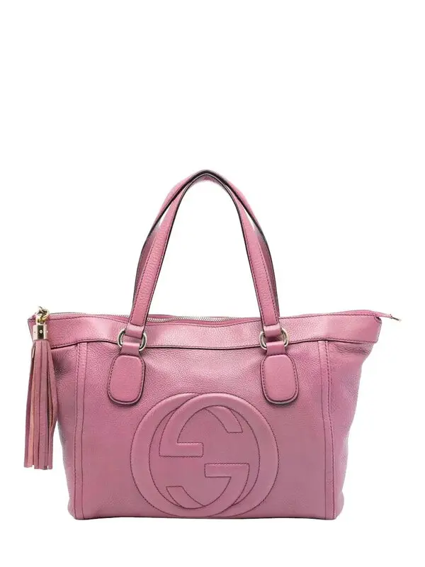 Gucci Small Leather Soho Working Tote Bag - Pink