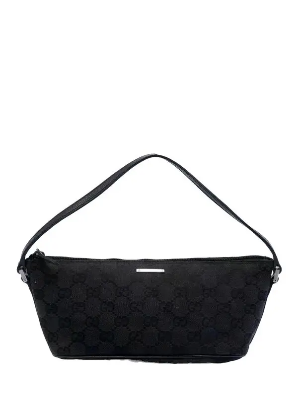 Gucci Gg Canvas Boat Shoulder Bag - Black