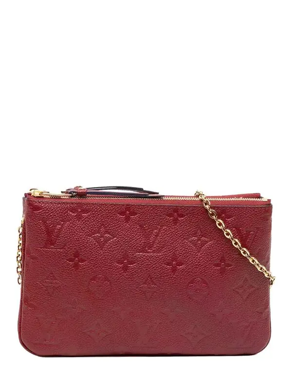 LOUIS VUITTON 2019 Monogram Empreinte Double Zip Pochette - Red