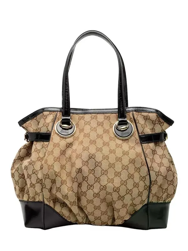 Gucci Gg Canvas Full Moon Tote Bag - Brown