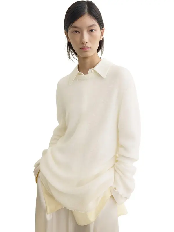 TOTEME Long Open Weave Knit - Off-white