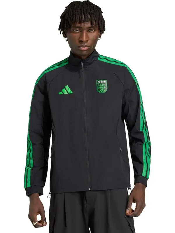 Adidas Austin Fc Home Anthem Jacket - Black / Real Green