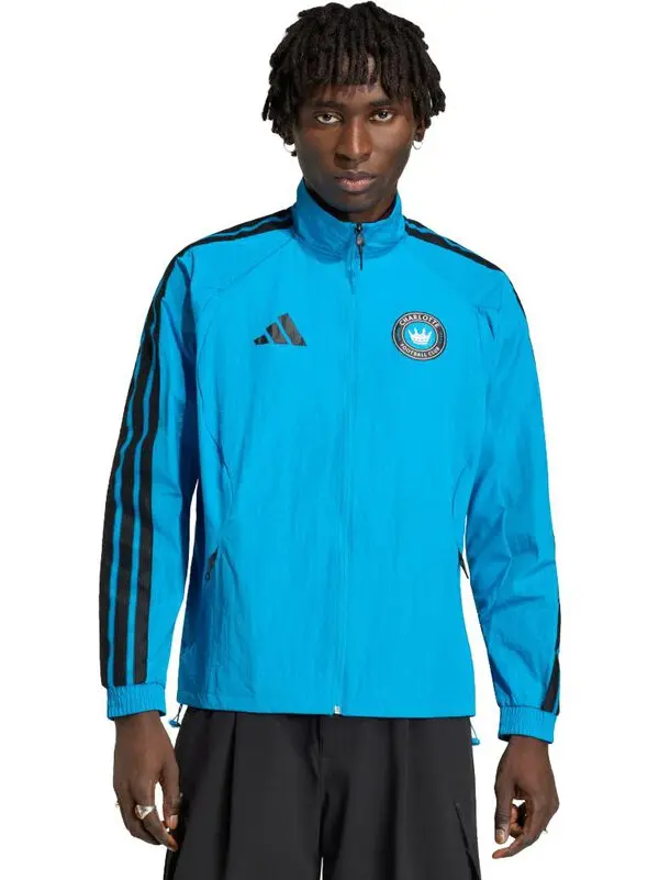 Adidas Charlotte Fc Anthem Jacket - Sharp Blue / Black