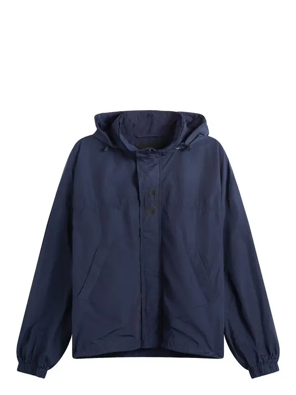 Balenciaga Techno Cotton Hooded Rain Jacket - Marine Blue